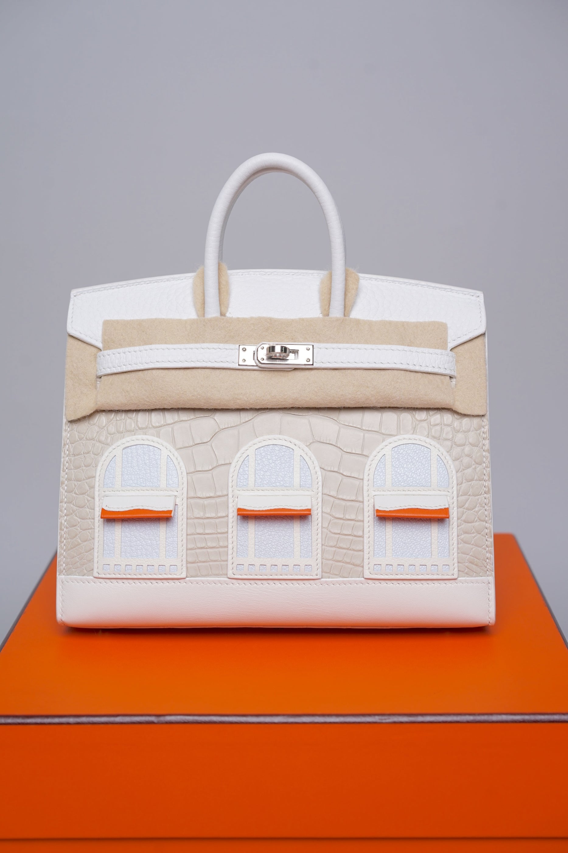 Hermes Birkin 20 Sellier Faubourg House in White Snow Phw (Brand New ...
