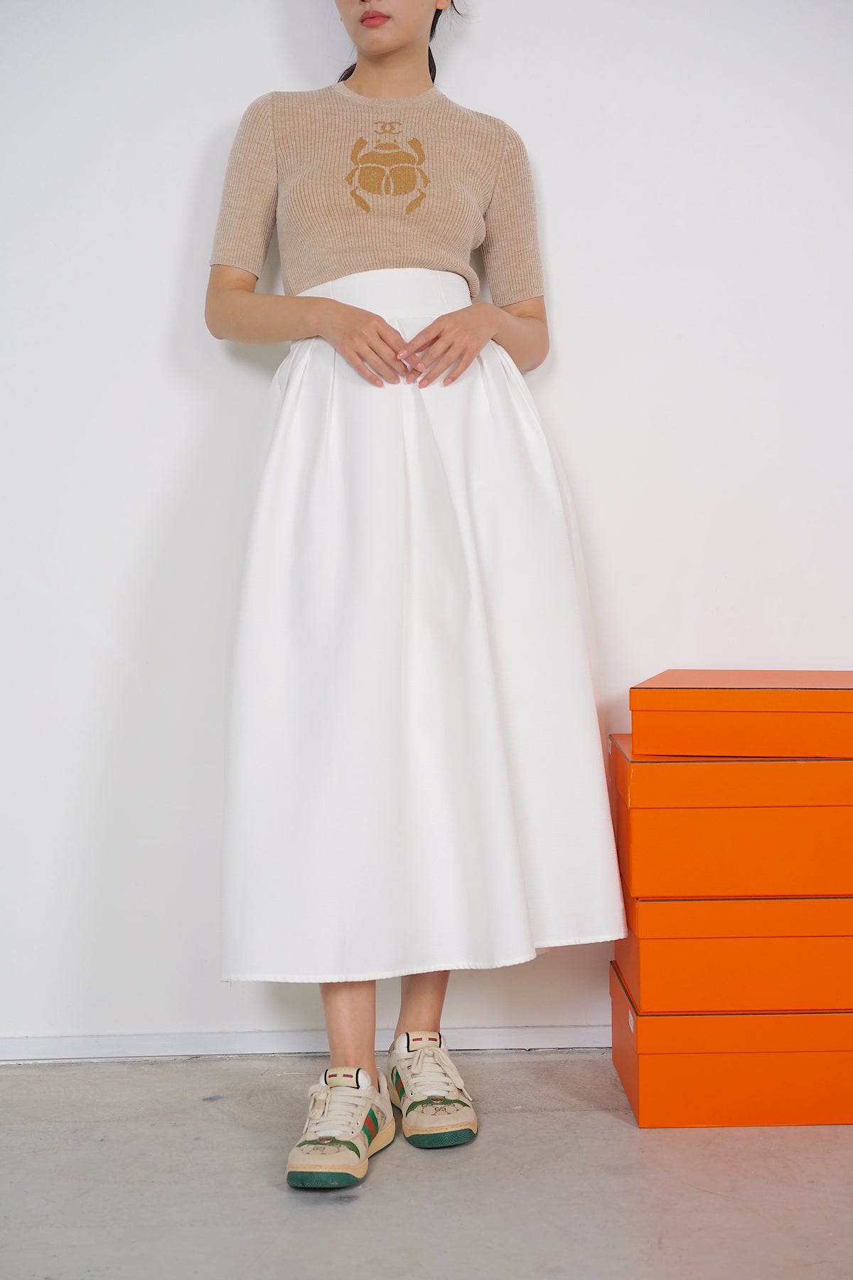 Chanel Knit Top– orange porter