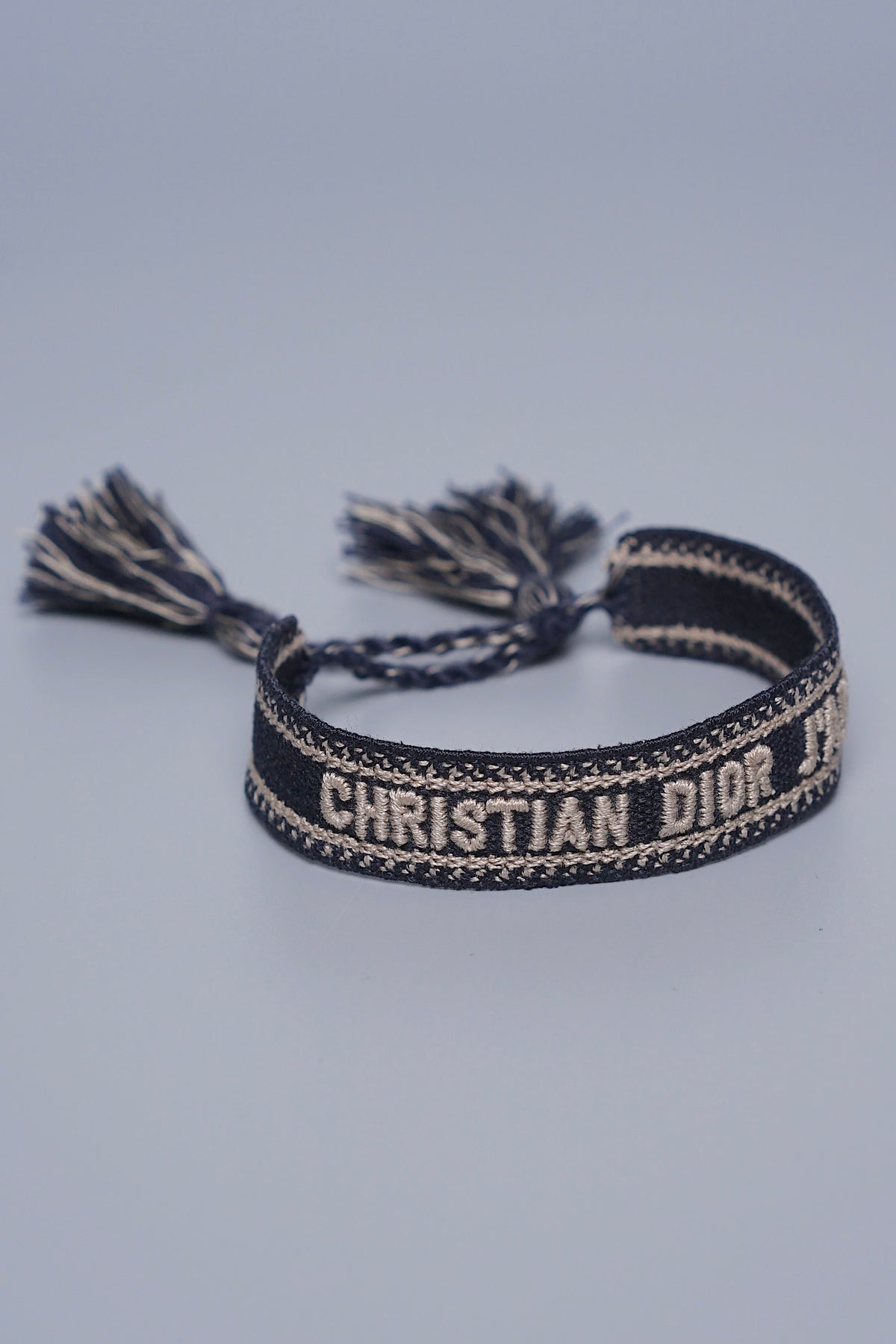 Dior Friendship Bracelet in Blue Oblique Cotton– orangeporter