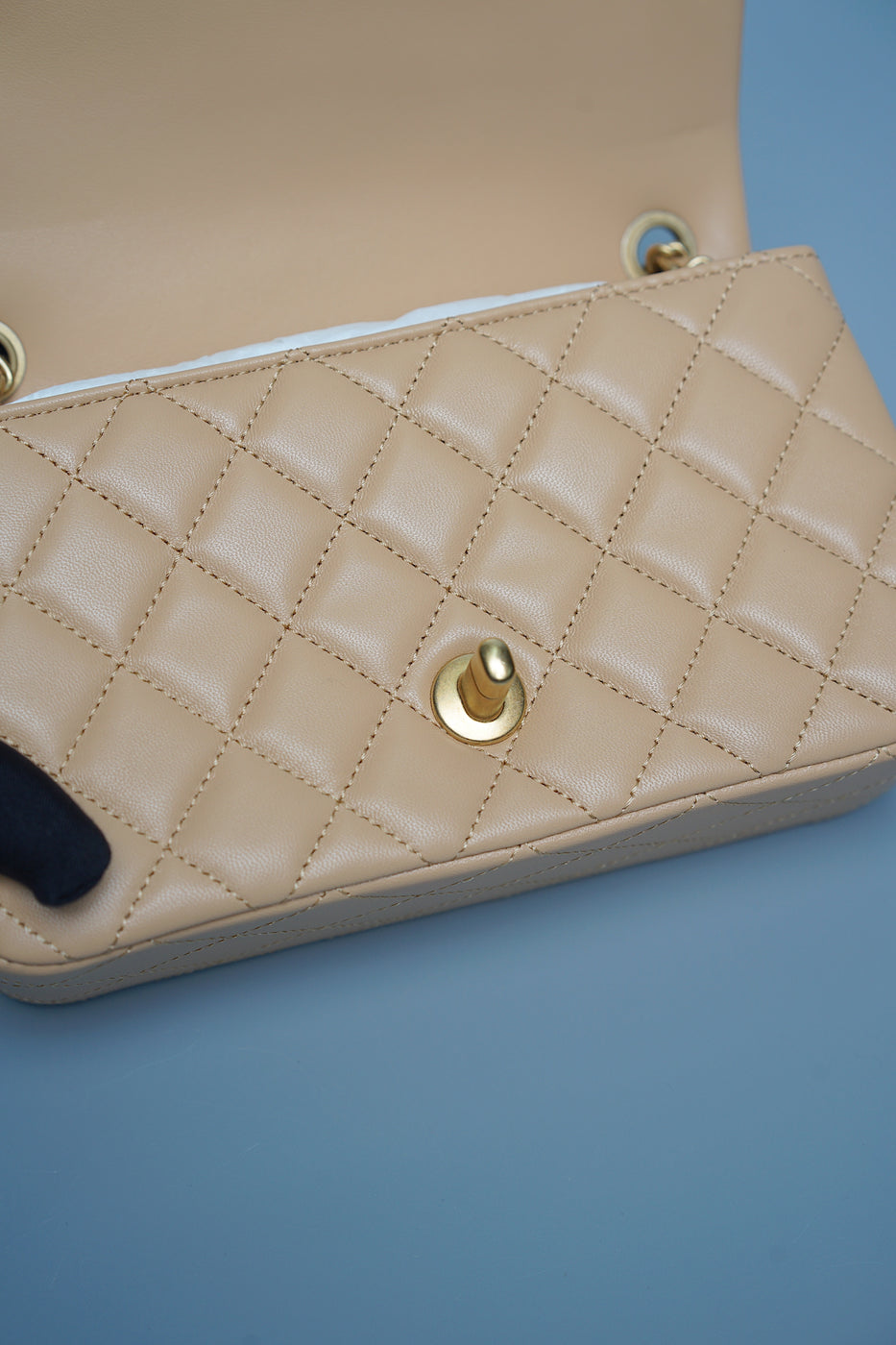 Chanel 23K Mini Flap in Beige Pearl Crush (Brand New)– orange porter