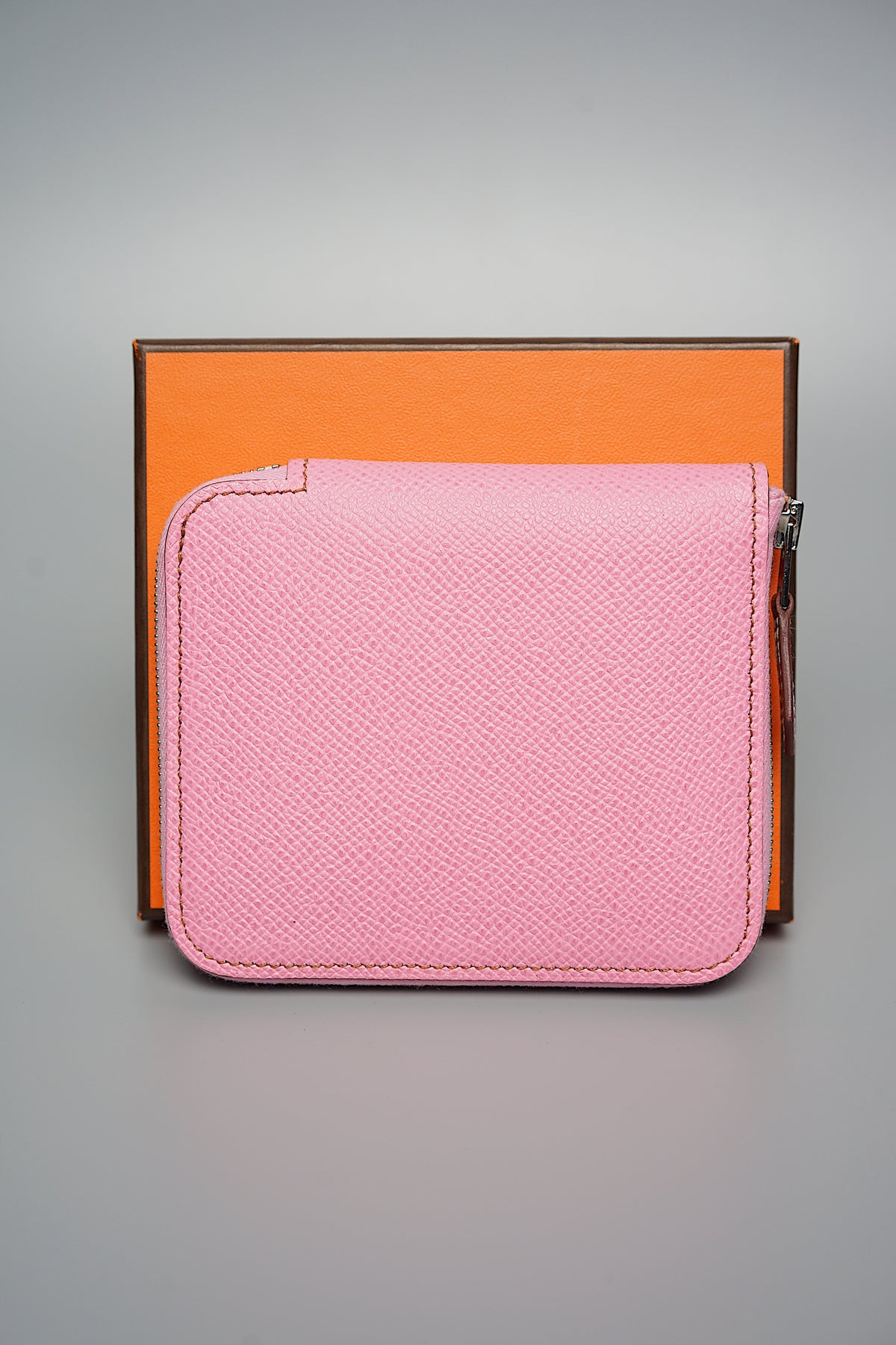 Hermes Silk'In Compact Wallet in Pink Epsom– orangeporter