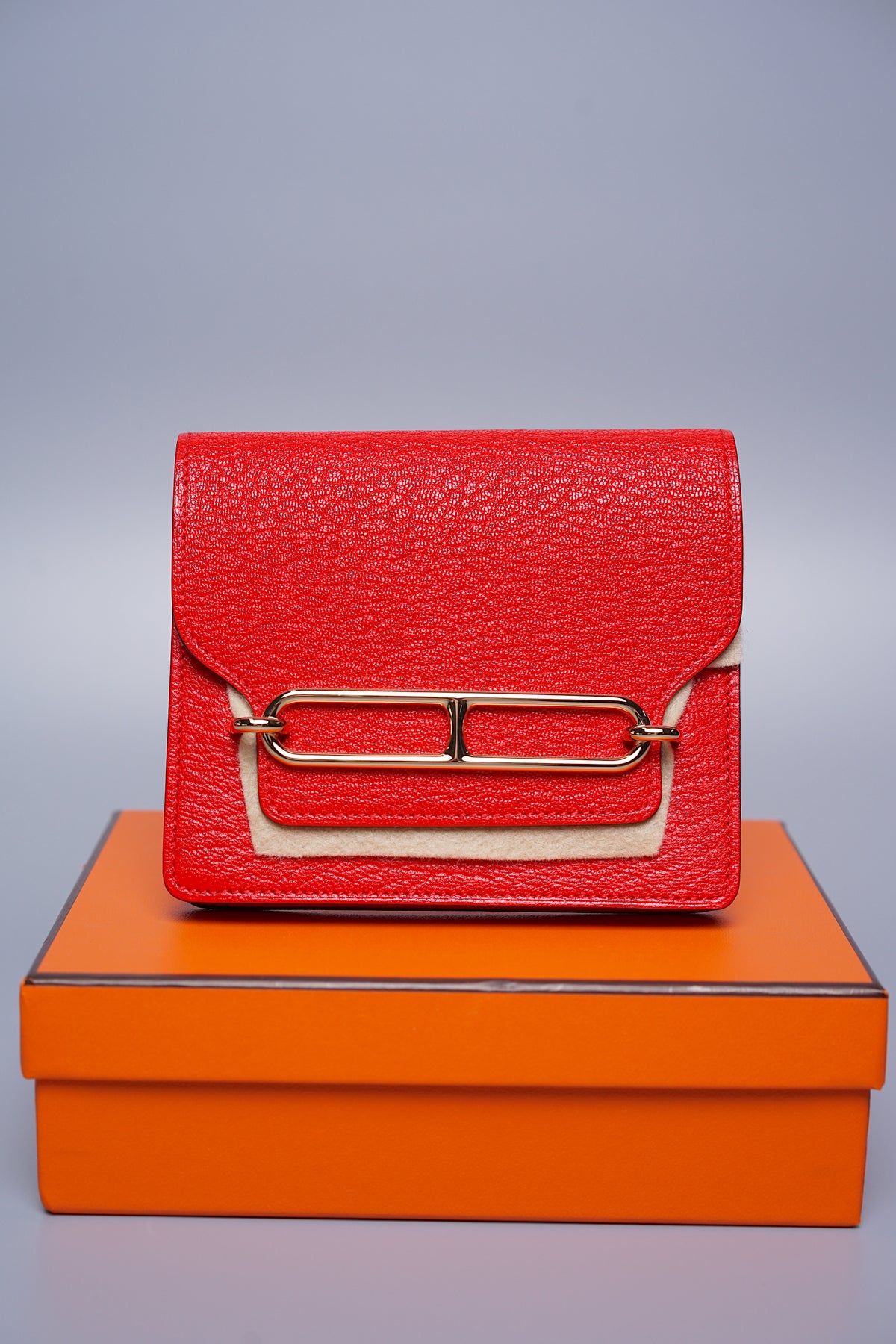 Hermes Roulis Slim in Rouge De Couer Ghw (Brand New)– orange porter