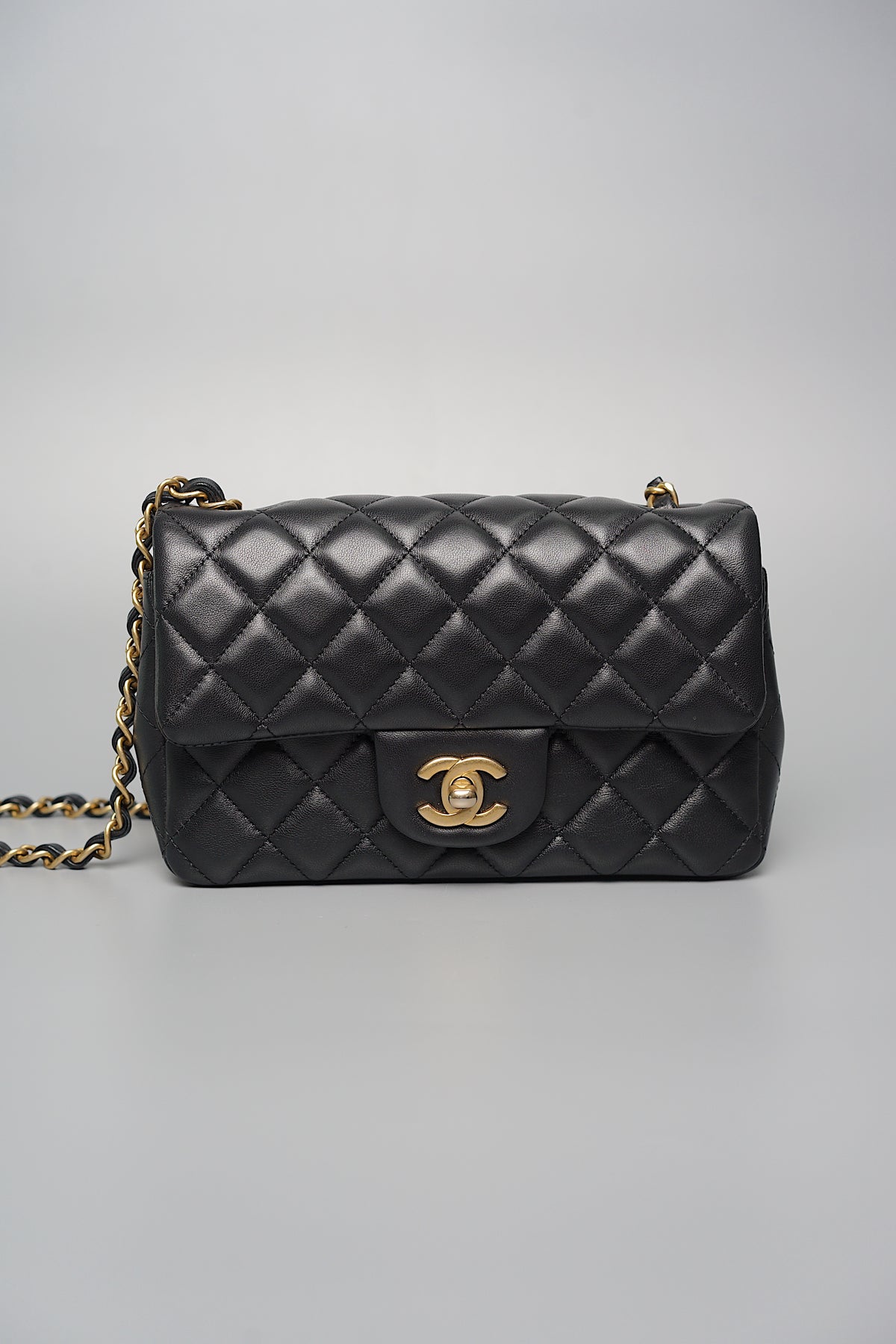 Chanel Mini Rectangular in Black Brushed Ghw– orange porter