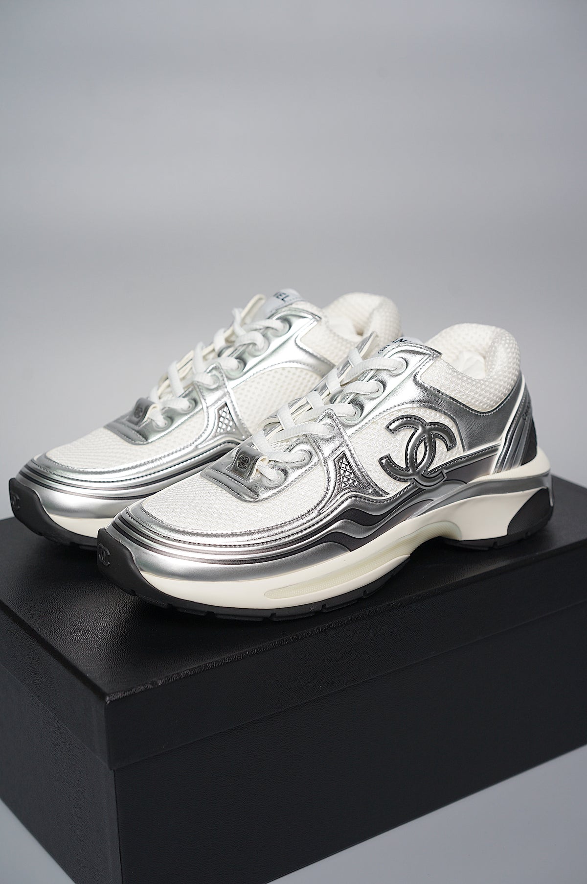 Chanel Trainers in Silver Size 36.5 (Brand New)– ORANGEPORTER