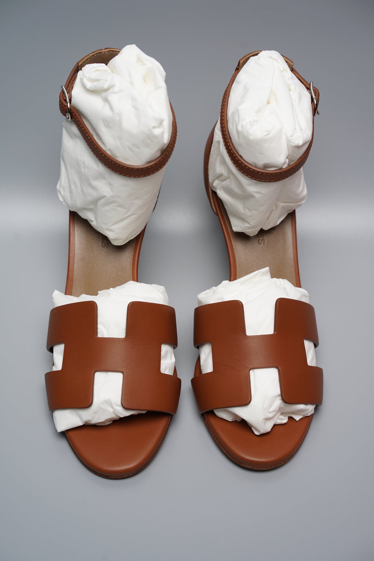 Hermes Legend Sandals in Gold– orange porter
